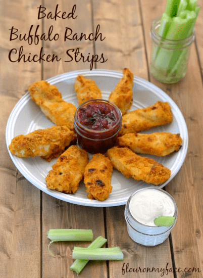 Baked Buffalo Ranch Chicken Strips-Flour On My Face
