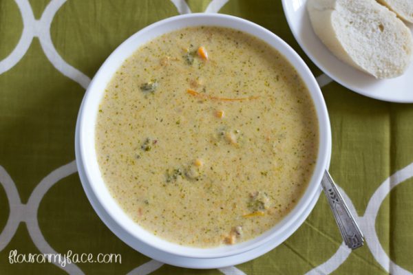 Crock Pot Broccoli Cheddar Soup - Flour On My Face