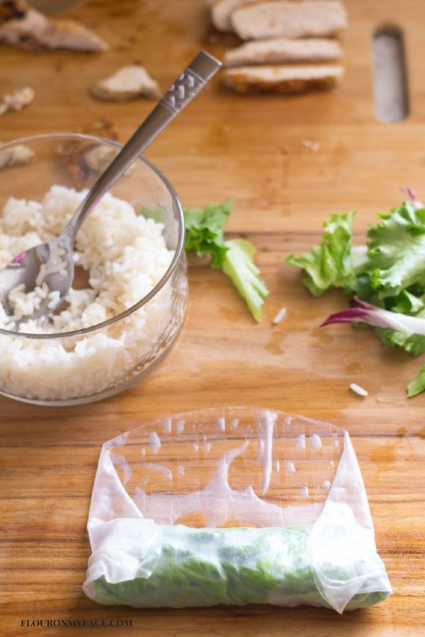 Chicken Mango Fresh Spring Rolls - Flour On My Face