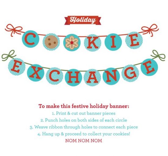 Free Printable Christmas Cookie Exchange Banner - Flour On My Face