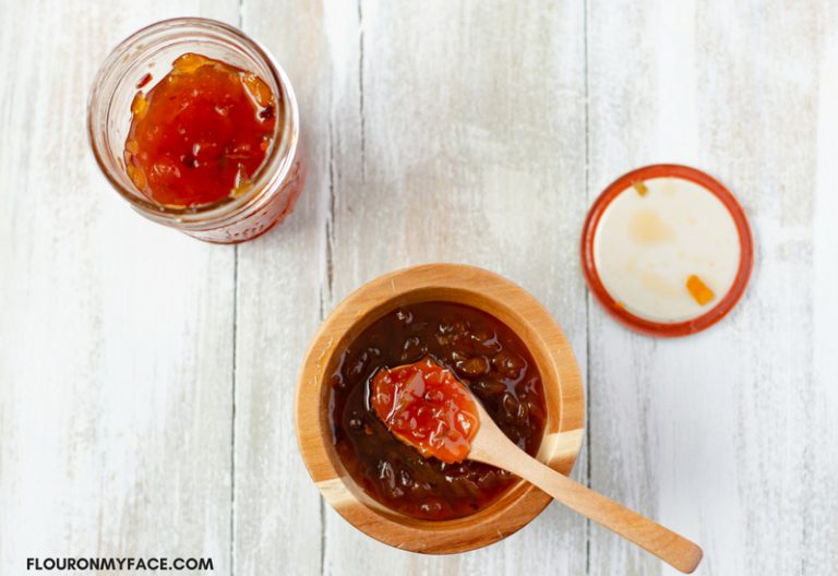 Sweet Spicy Peach Lime Chutney Recipe - Flour On My Face