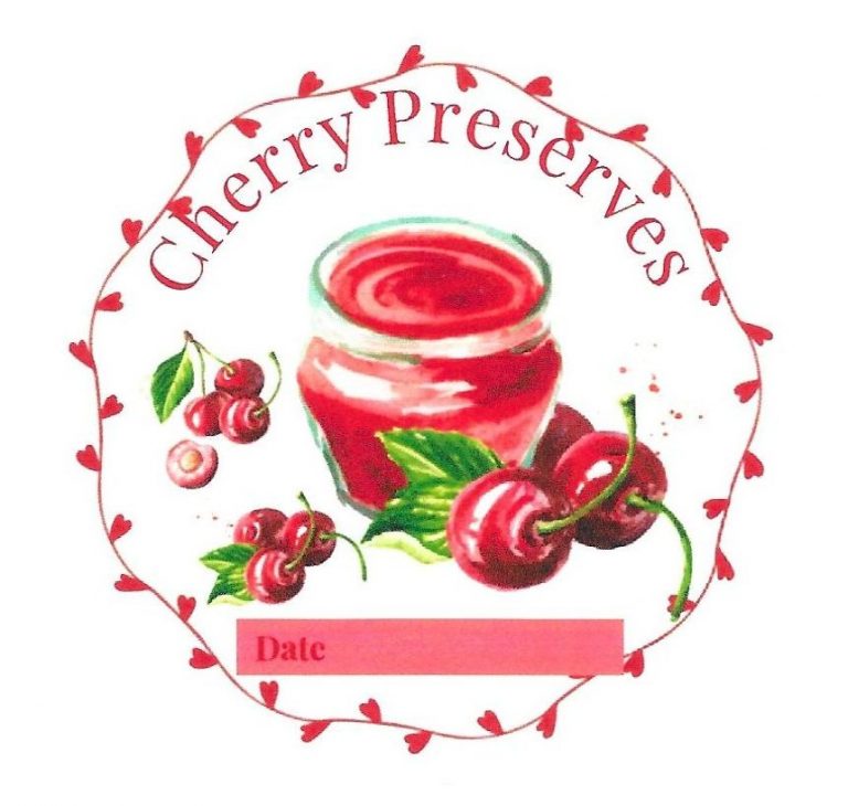 Cherry Preserves Canning Label - Flour On My Face