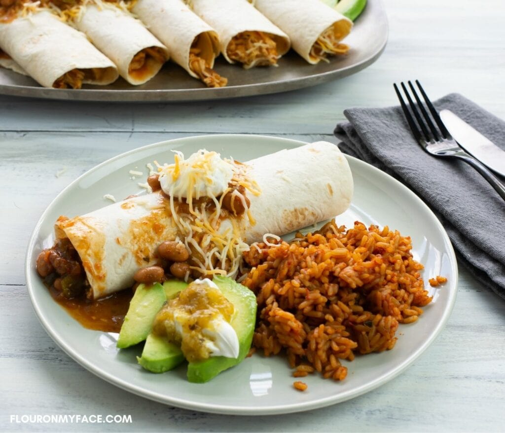 Crock Pot Chicken Burritos - Flour On My Face