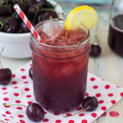 Sweet Cherry Iced Tea - Flour On My Face