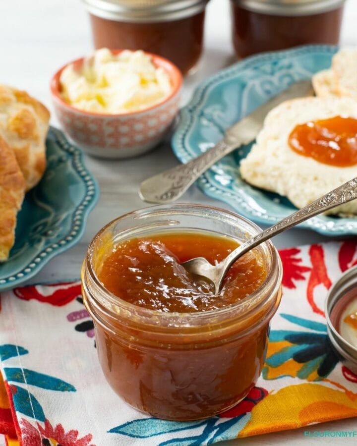 Savory Peach Rosemary Jam Recipe - Flour On My Face