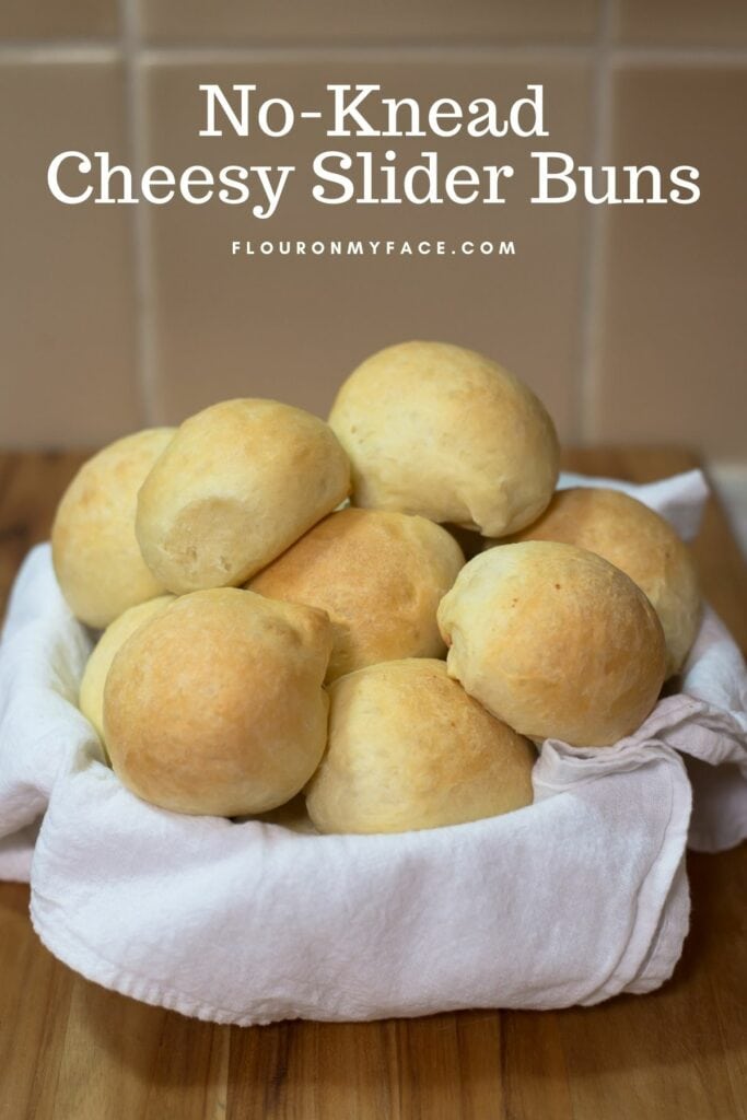 No-Knead Cheesy Slider Buns - Flour On My Face