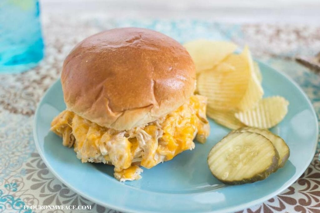 Crock Pot Hot Cheesy Chicken Sandwiches - Flour On My Face