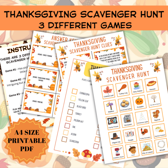 Thanksgiving Scavenger Hunt Bundle - Flour On My Face