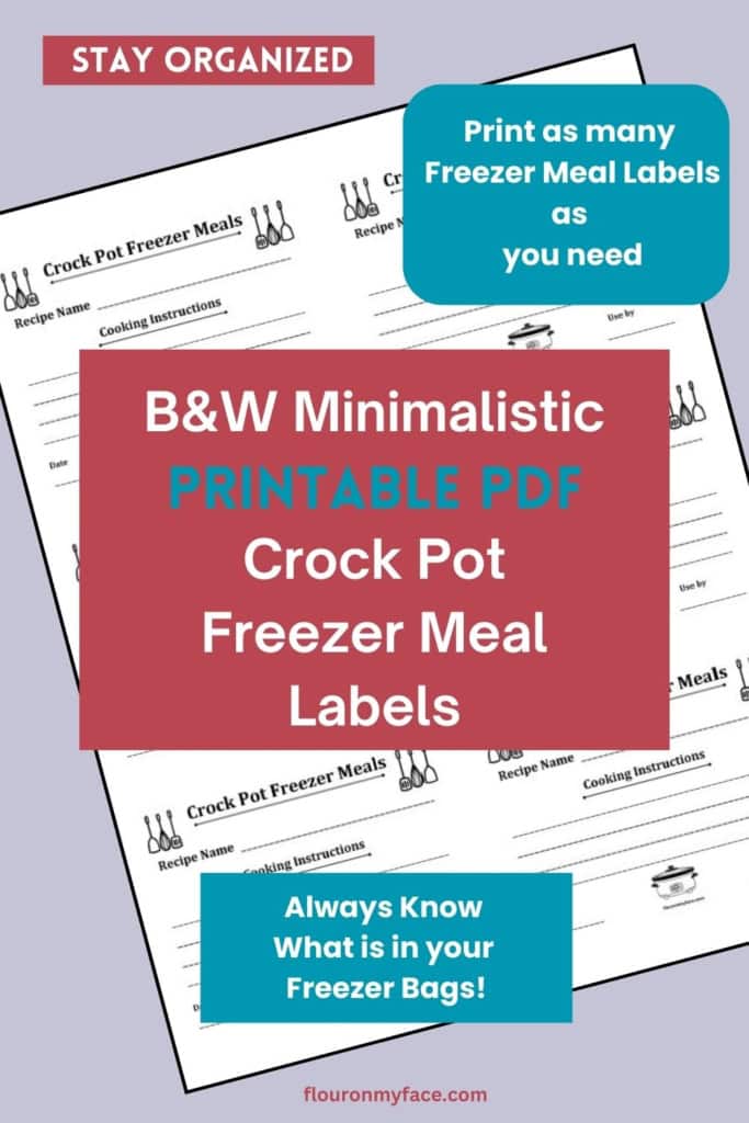 Crock Pot Freezer Meal Labels - Flour On My Face
