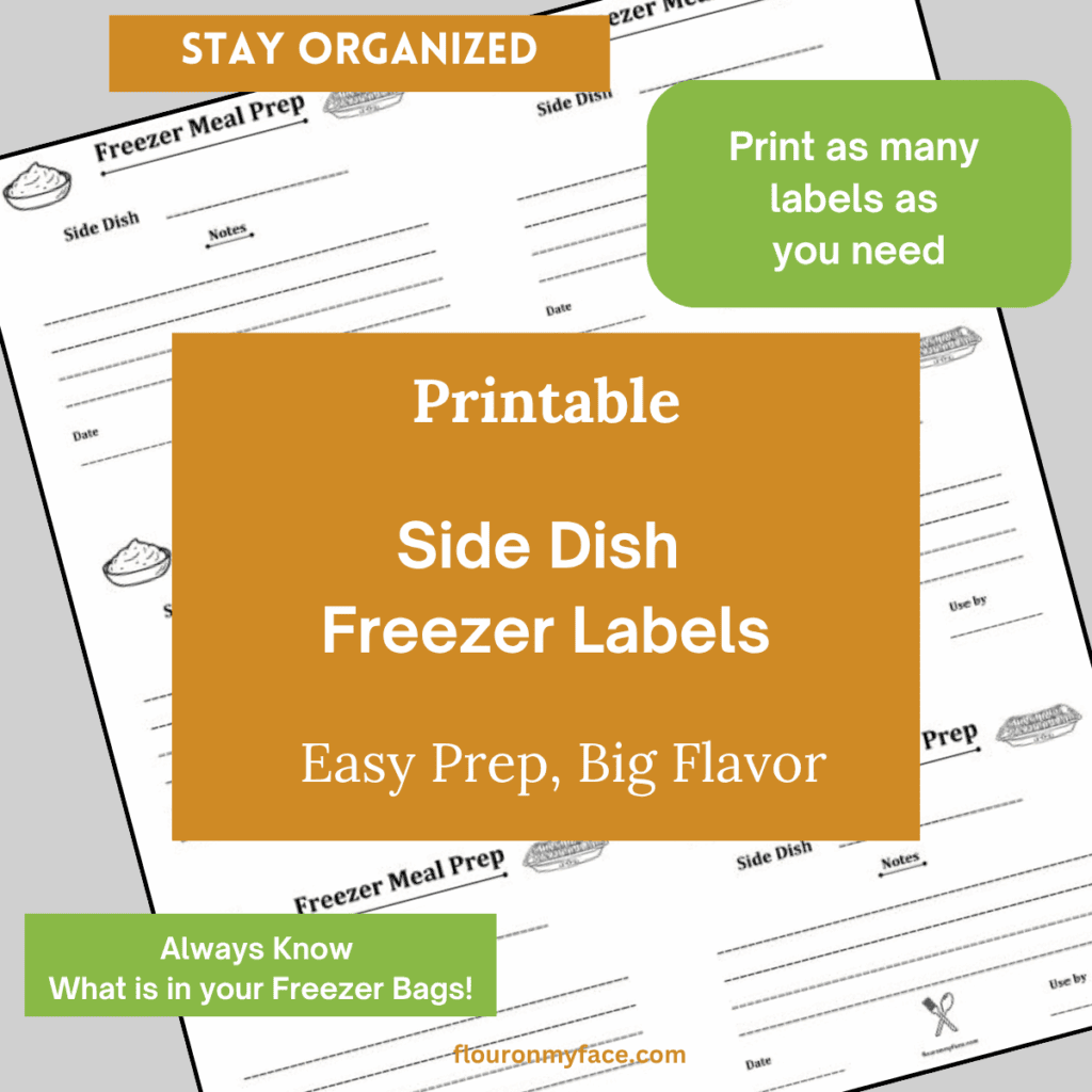 Side Dish Freezer Labels - Flour On My Face